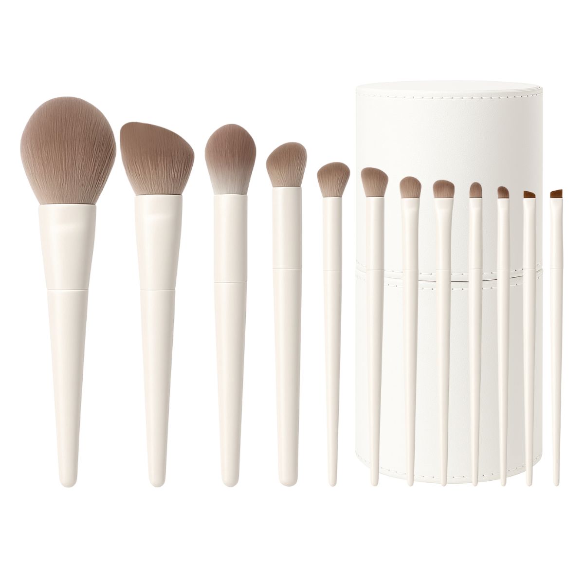Technique PRO Cloud Makeupbørste Sæt - 12 Makeupbørster med Cup Case ...